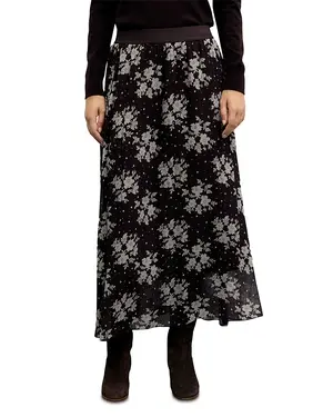 Gerard Darel Printed Pull-on Midi Skirt - Brown
