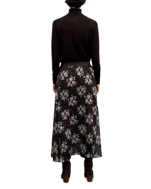 Gerard Darel Printed Pull-on Midi Skirt
