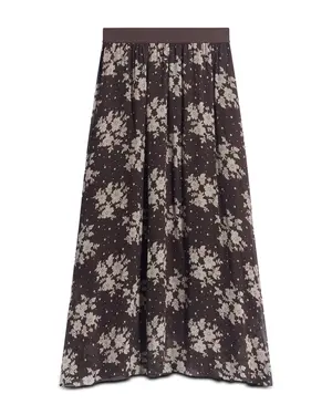 Gerard Darel Printed Pull-on Midi Skirt