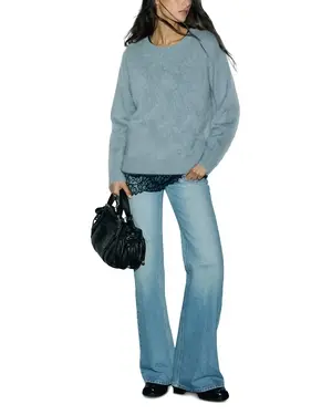 Gerard Darel Rida Brushed Cashmere Crewneck Sweater