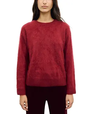 Gerard Darel Rida Brushed Cashmere Crewneck Sweater - Red