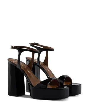GIUSEPPE ZANOTTI Patent Leather Platform Sandals - Nero