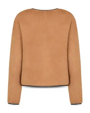 BLAZÉ MILANO Tatoosh Gliss Button Up Leather Bolero Jacket