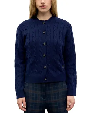 Gerard Darel Raiza Cable Knit Button Front Cardigan
