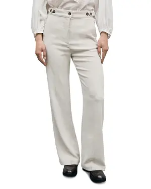 Gerard Darel Maev Corduroy Straight Pants - Beige