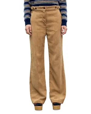 Gerard Darel Maev Corduroy Straight Pants - Sand
