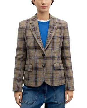 Gerard Darel Juliane Printed Two Button Notch Collar Jacket - Camel