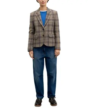 Gerard Darel Juliane Printed Two Button Notch Collar Jacket