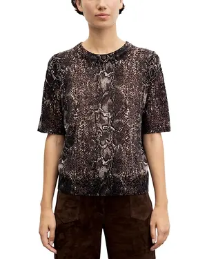 Gerard Darel Rosa Printed Wool Sweater - Brown