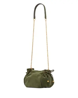 Gerard Darel Le Mini 24 Suede Crossbody - Green