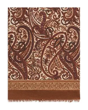 Gerard Darel Sheila Wool & Silk Paisley Scarf - Caramel