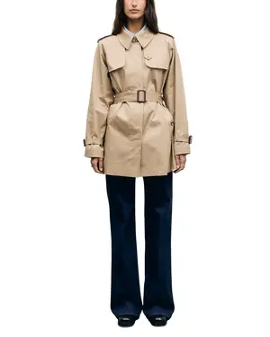 Gerard Darel Vania Cotton Blend Trench Coat