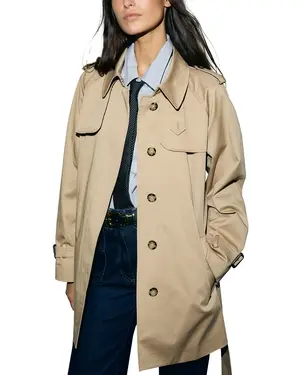 Gerard Darel Vania Cotton Blend Trench Coat