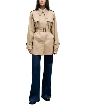 Gerard Darel Vania Cotton Blend Trench Coat