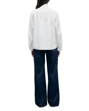 Gerard Darel Cotton Tie Neck Blouse