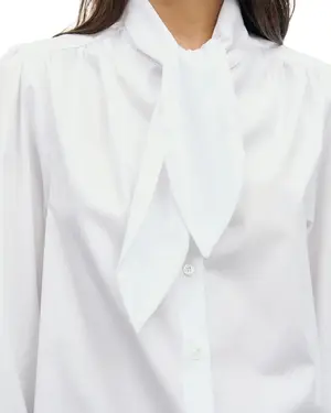Gerard Darel Cotton Tie Neck Blouse