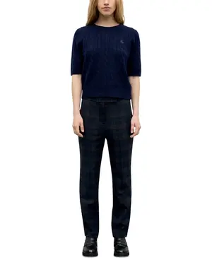 Gerard Darel Raisa Cable Knit Short Sleeve Sweater