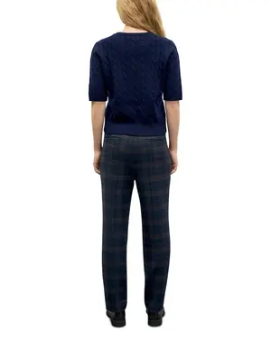 Gerard Darel Raisa Cable Knit Short Sleeve Sweater