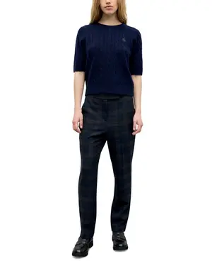 Gerard Darel Raisa Cable Knit Short Sleeve Sweater