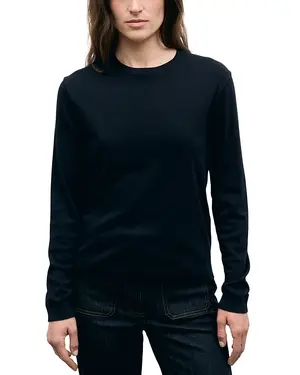 Gerard Darel Bara Cotton Long Sleeve T Shirt - Black