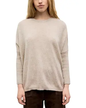 Gerard Darel Reta Cashmere Sweater With Ribbed Sleeves - Beige