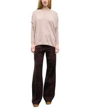 Gerard Darel Reta Cashmere Sweater With Ribbed Sleeves - Beige