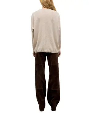 Gerard Darel Reta Cashmere Sweater With Ribbed Sleeves - Beige