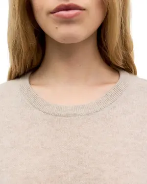 Gerard Darel Reta Cashmere Sweater With Ribbed Sleeves - Beige
