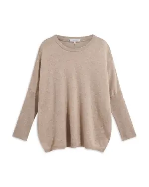 Gerard Darel Reta Cashmere Sweater With Ribbed Sleeves - Beige