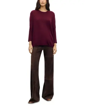 Gerard Darel Reta Cashmere Ribbed Sleeve Sweater - Redwine