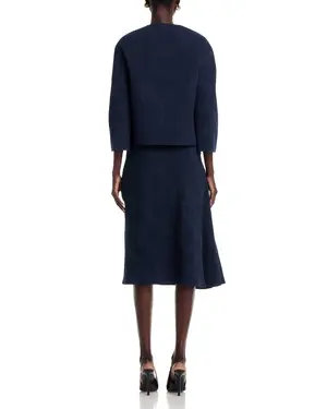 Erdem Flower Jacquard Drape Midi Skirt