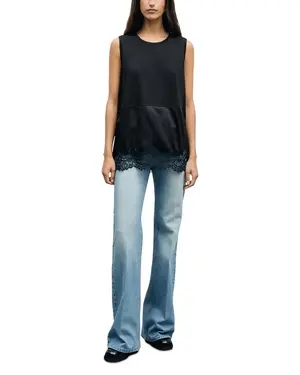 Gerard Darel Baia Mixed Media Sleeveless Top