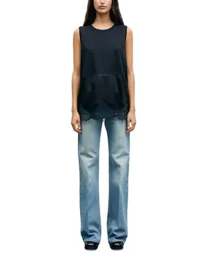 Gerard Darel Baia Mixed Media Sleeveless Top
