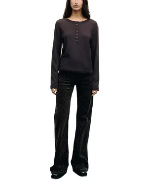 Gerard Darel Balie Wool Half Button T Shirt