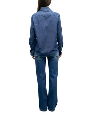 Gerard Darel Lucy Cotton Button Front Blouse