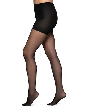Hue Hue Run Resist Sheer Control Top Tights Black