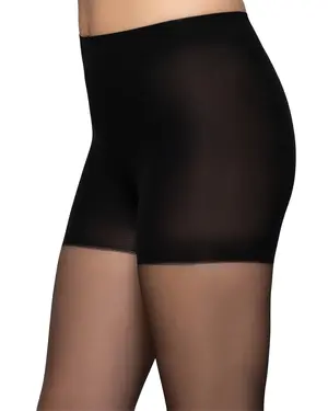 Hue Run Resist Sheer Control Top Tights - Black