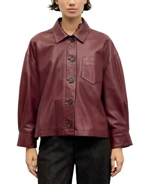 Gerard Darel Penny Leather Jacket - Redwine