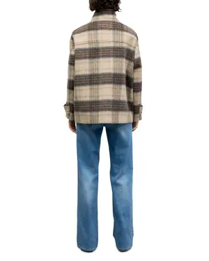 Gerard Darel Ally Plaid Wool Blend Button Front Coat