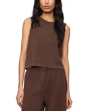 Z Supply Sloane Cotton Jersey Muscle Tee - Dark Chocolate