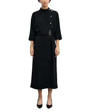 Gerard Darel Belted Midi Dress - Black