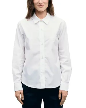 Gerard Darel Luma Cotton Button Front Shirt - White