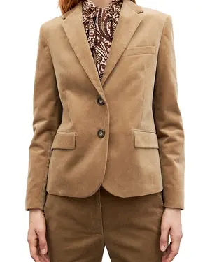 Gerard Darel Jelani Cotton Stretch Corduroy Blazer - Straw