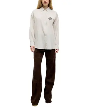 Gerard Darel Lys Logo Button Front Blouse