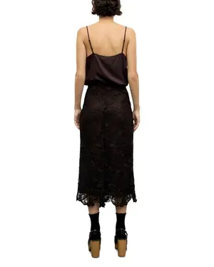 Gerard Darel Lace Midi Skirt