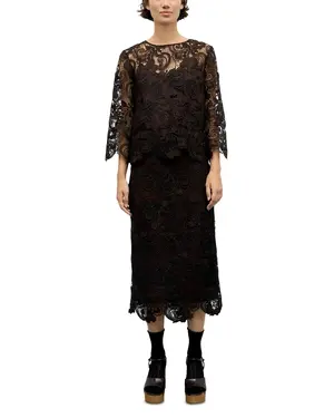 Gerard Darel Lace 3/4 Sleeve Blouse