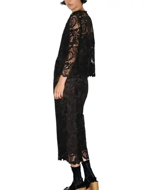 Gerard Darel Lace 3/4 Sleeve Blouse