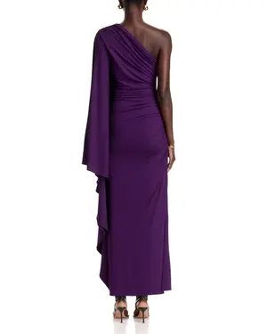 Michael Kors Draped Matte Jersey One-shoulder Gown