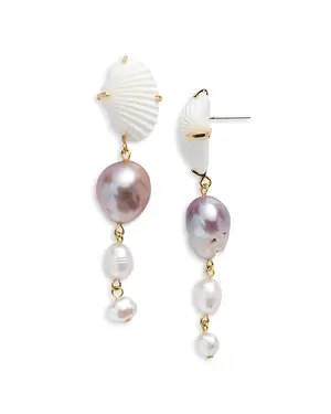 JENNIFER BEHR Kasumi Drop Earrings With Shell And Pearls - Pearl