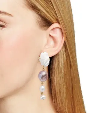 JENNIFER BEHR Kasumi Drop Earrings With Shell And Pearls